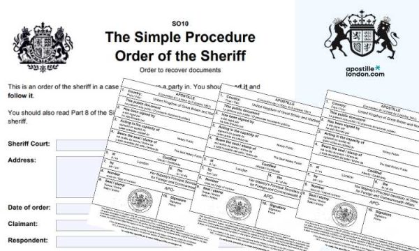 How To Legalise a Sheriff Court Document with An Apostille