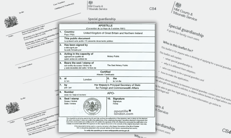 Apostille for a Guardianship Order [UK Courts]