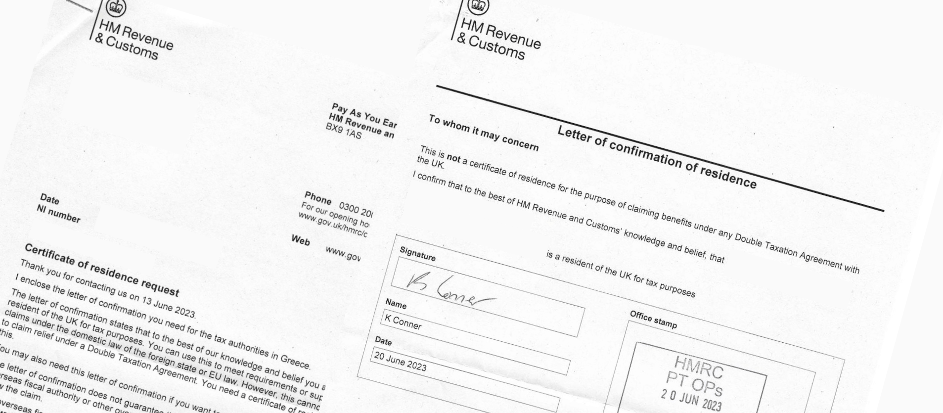 HMRC letter of confirmation of residence - all you need to know